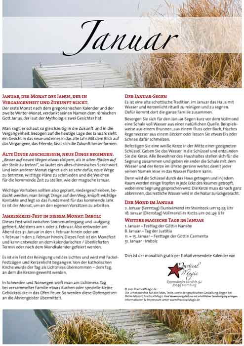 Januar, der Monat des Janus, der in Vergangenheit und Zukunft blickt ...